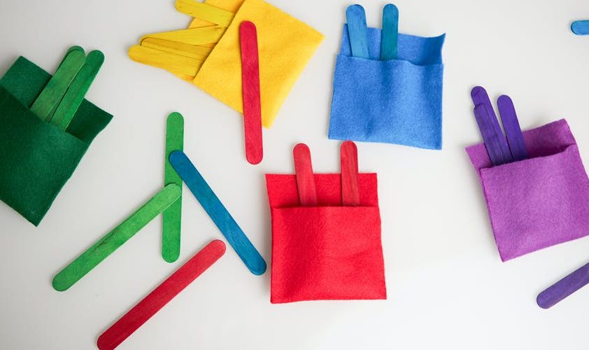 DIY popsicle stick color pockets | Lovevery